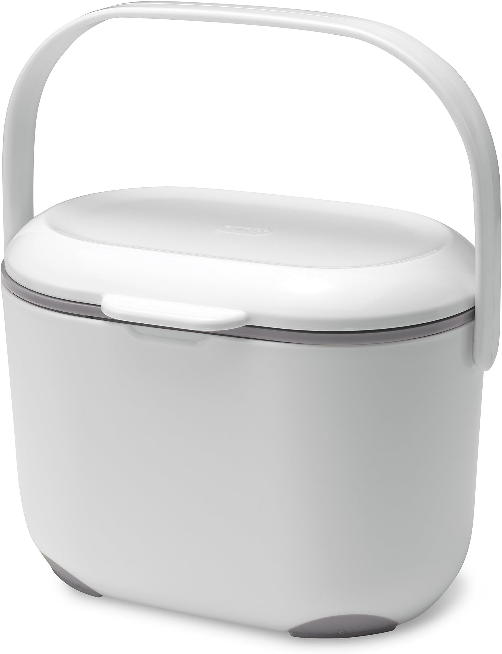 Addis Kitchen Compost Caddy – White & Green Food Waste Bin - 2.5L size ...