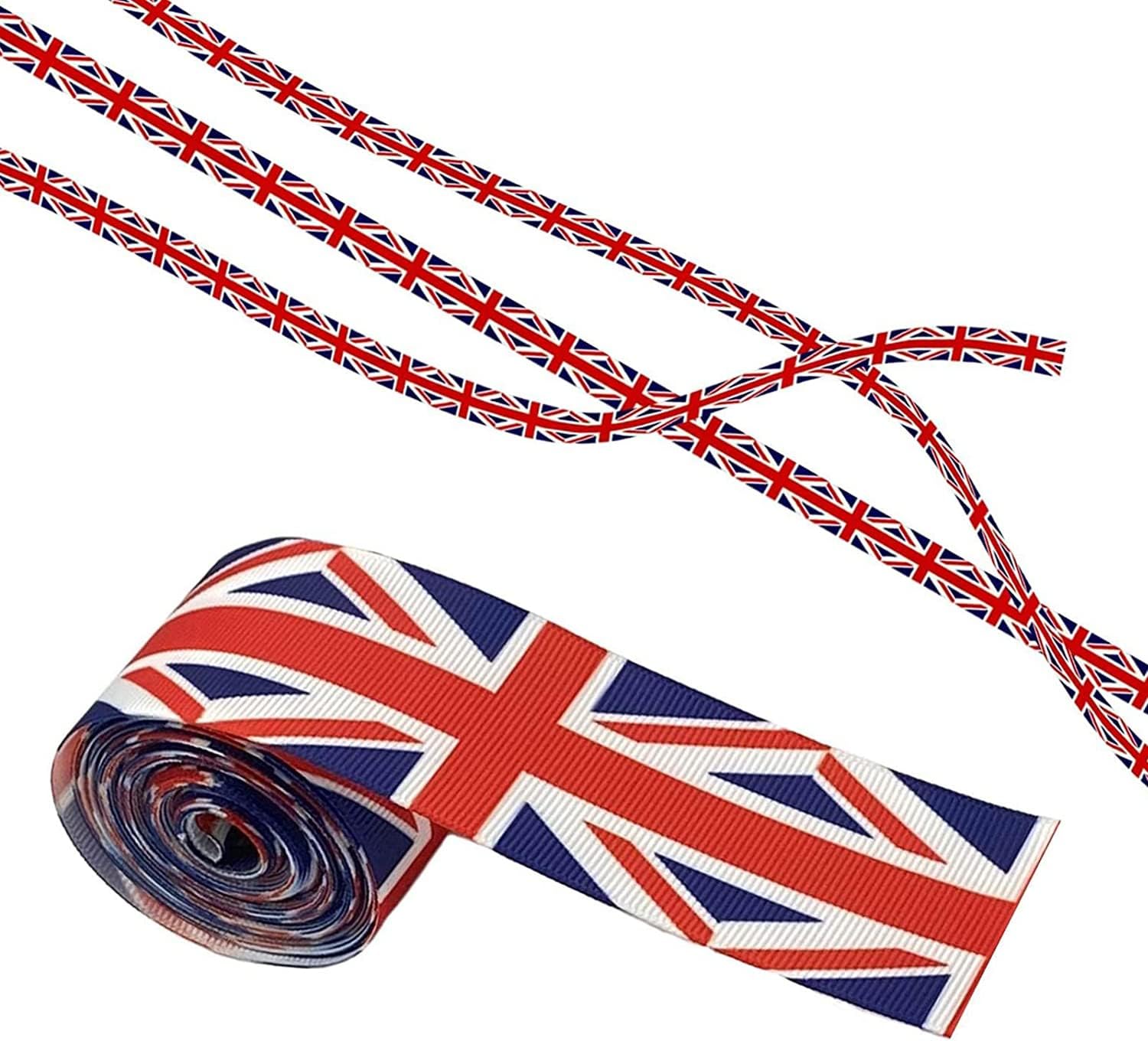 18FT Union Jack Ribbon Roll 38mm Wide United Kingdom British Flag ...