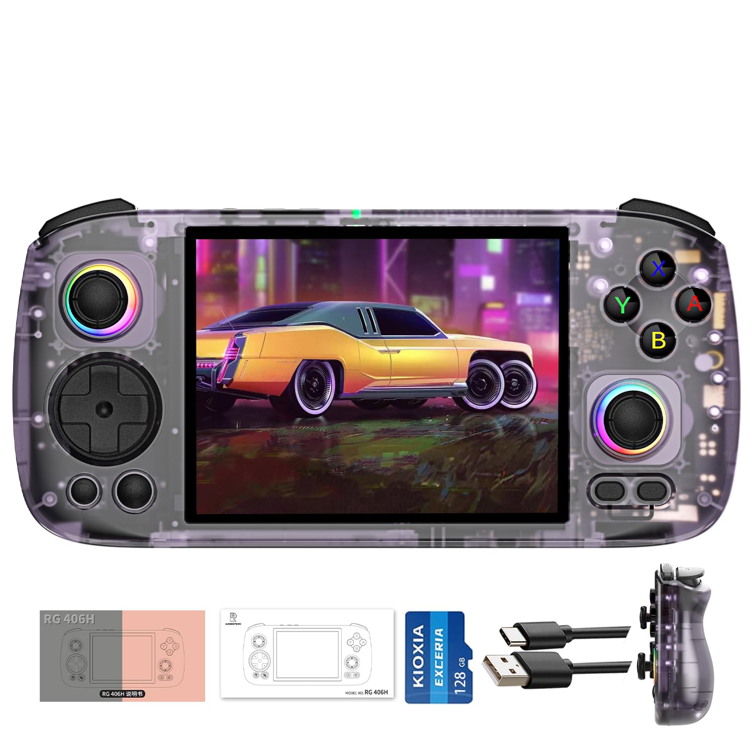 Game List RG Cube Retro Handheld Gae Console, 8 128G With RGB Lighting ...