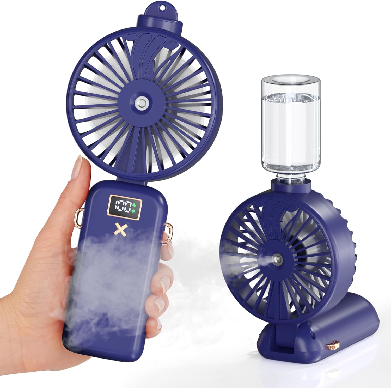 Amazon.com: LETSCOL Fan with Water Mist Spray,Handheld Misting Fan ...