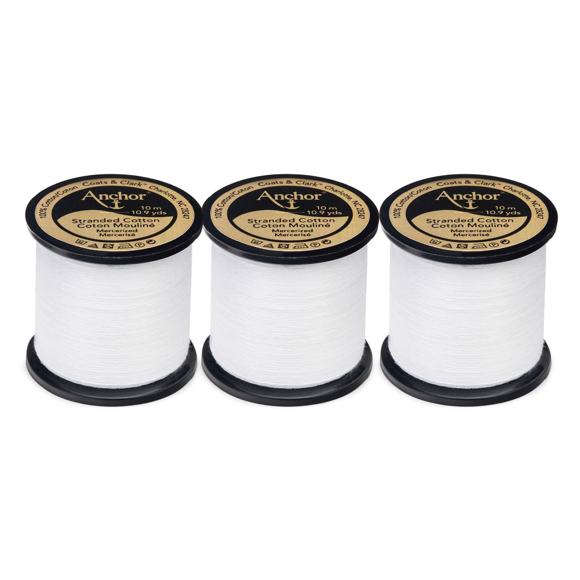 Amazon.com: Anchor Strand Spool - 3 Pack of 10.9y/10m - Snow White ...