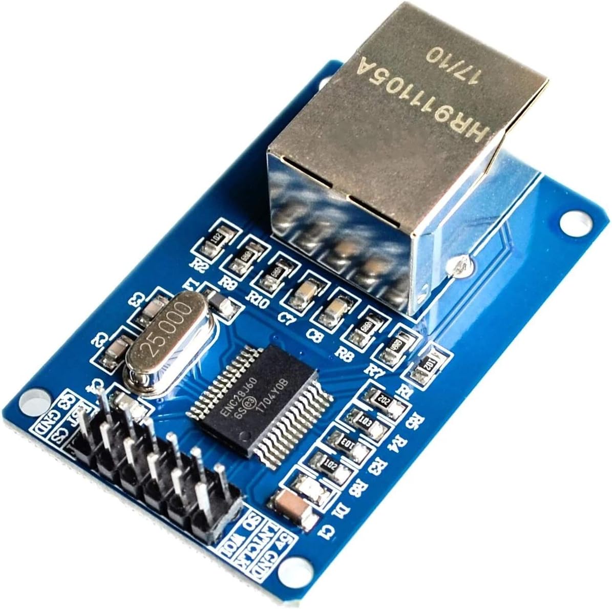 TECNOIOT ENC28J60 Ethernet Shield Network Board Module 25MHZ Crystal ...
