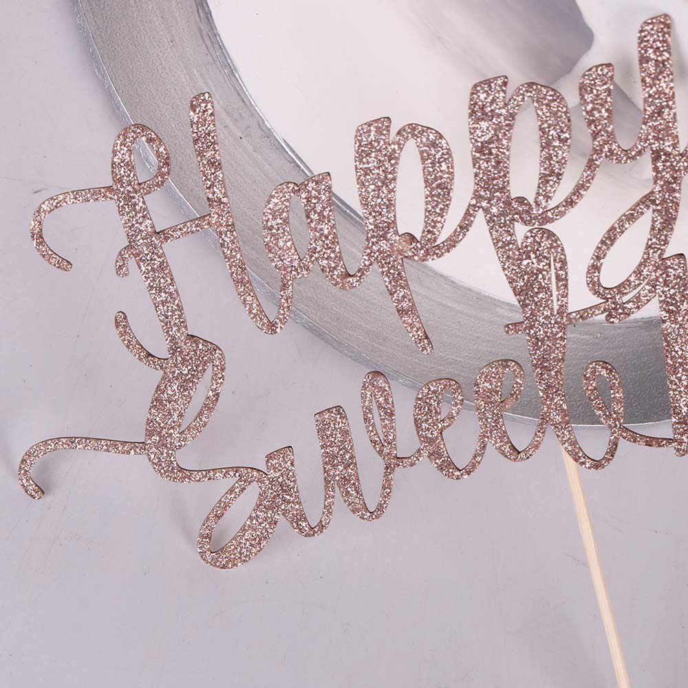 YUINYO Happy Sweet 12 Cake Topper -Cheers to 12 Year - Happy 12th ...
