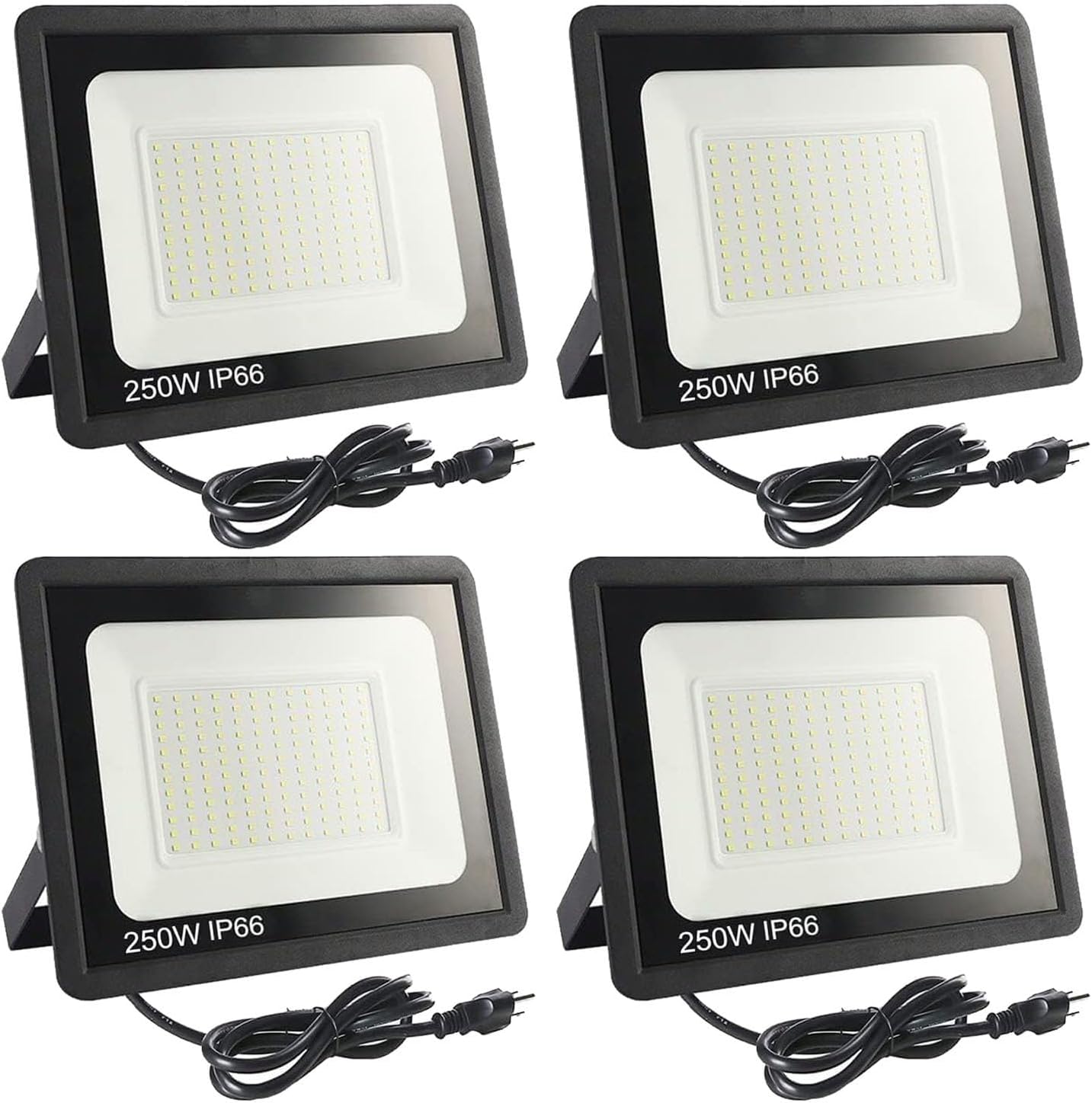 4Pack LED Flood Light Outdoor,250W LED Work Light 25500lm with 6FT US ...