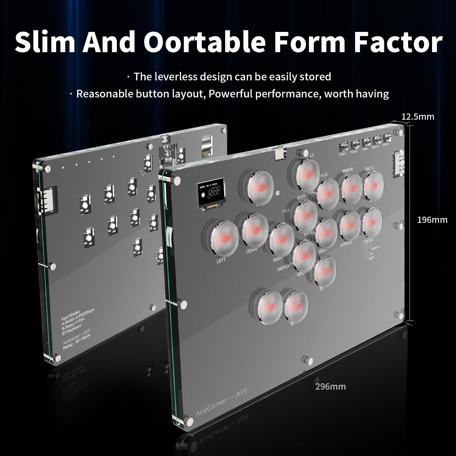Snapklik.com : AceGamer Arcade Stick 16Keys All-Button Gamerfinger