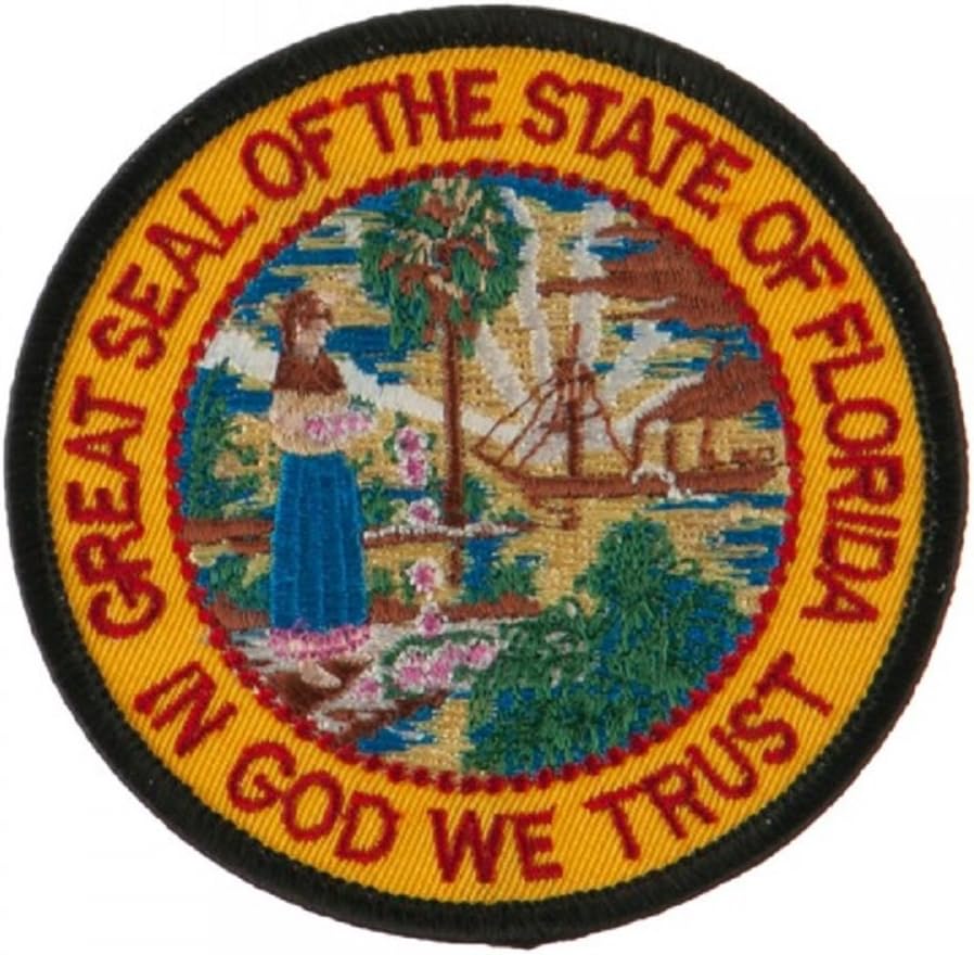 Amazon.com: Florida State Seal Patch Round 3" Diameter, Embroidered ...