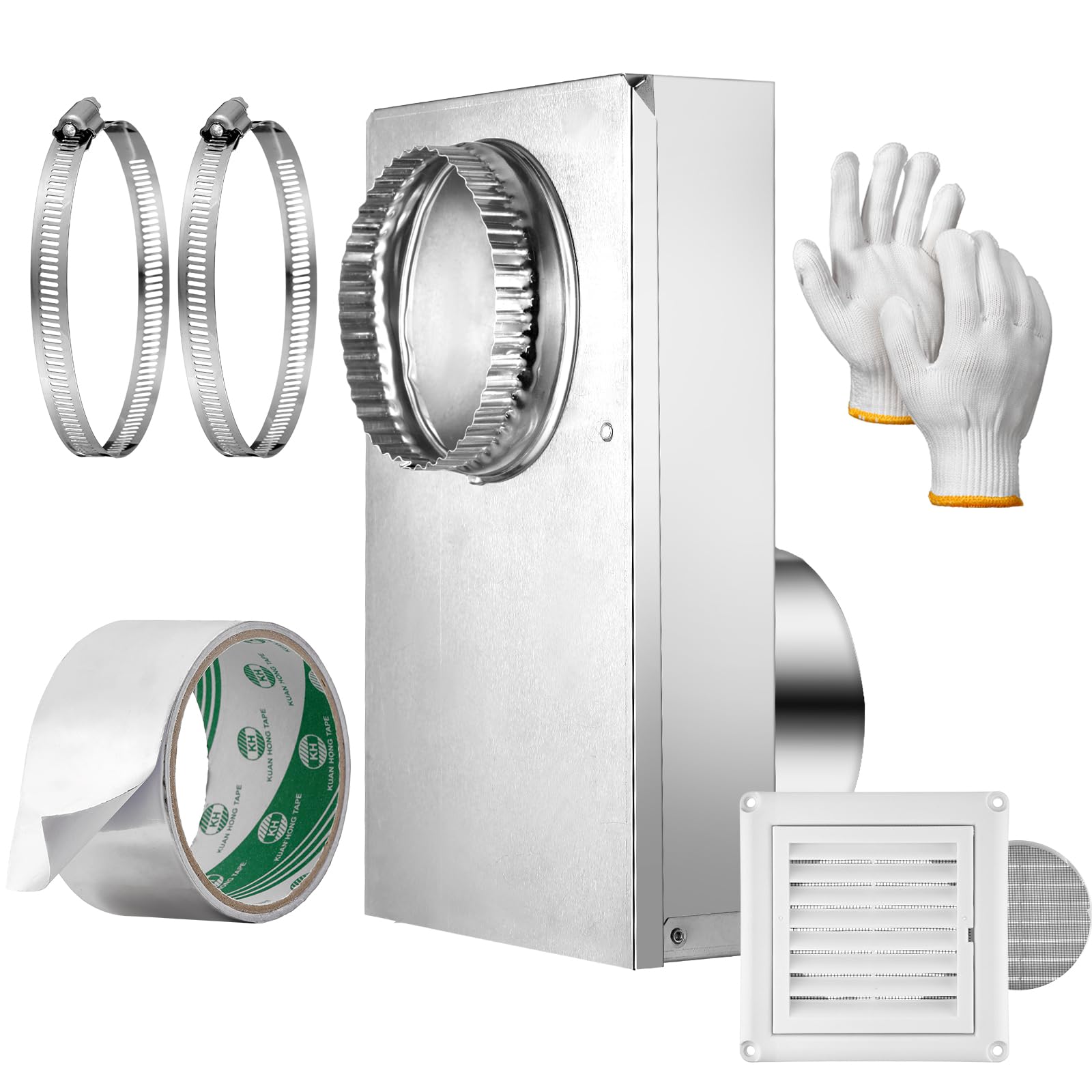 Amazon.com - Tujoe Adjustable 0-5 Periscope Dryer Vent Kit 4 Louvered ...