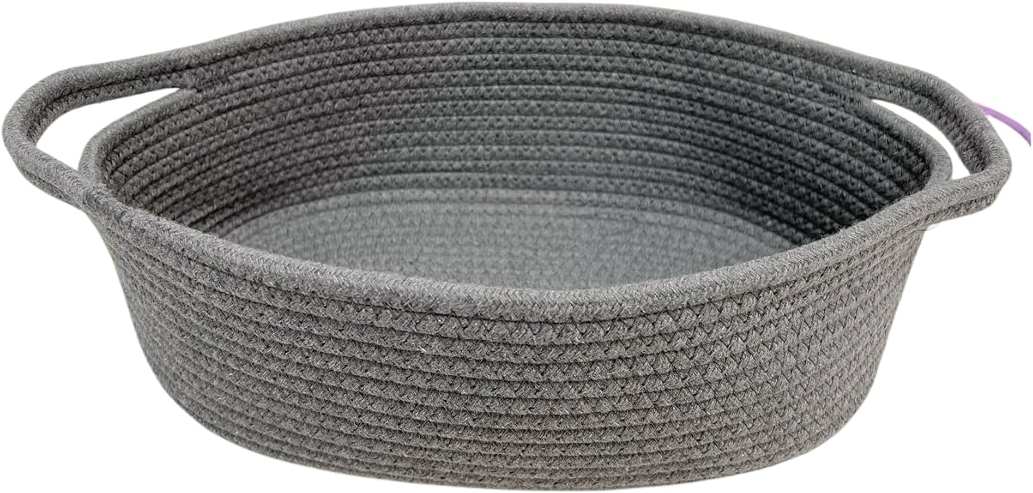 Amazon.com: GIFTEXPRESS Gray Woven Basket - 13" x 8" x 5" Cotton Rope ...