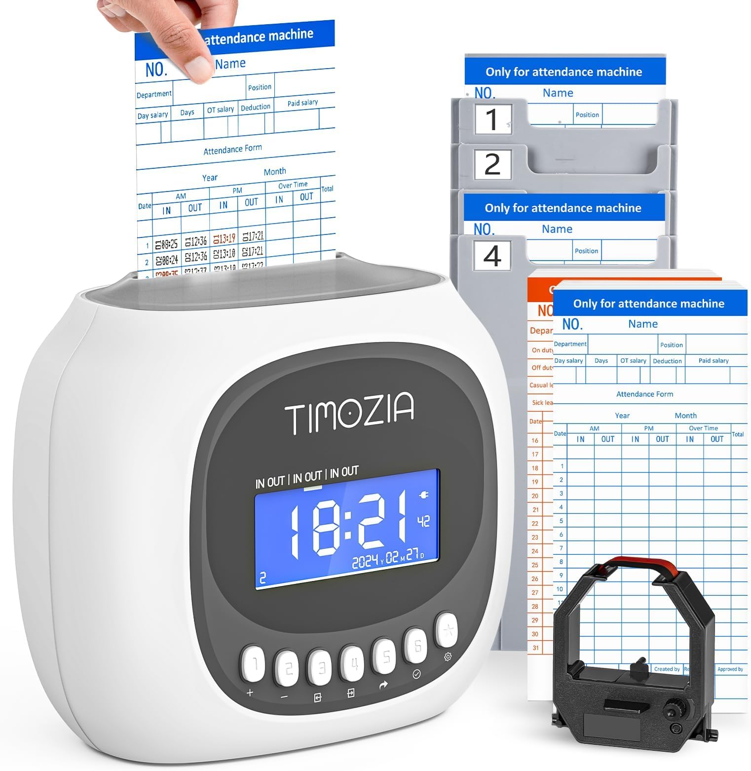 Amazon.com: VEVOR Punch Time Clock, 6 Punches per Day, Time Tracker ...