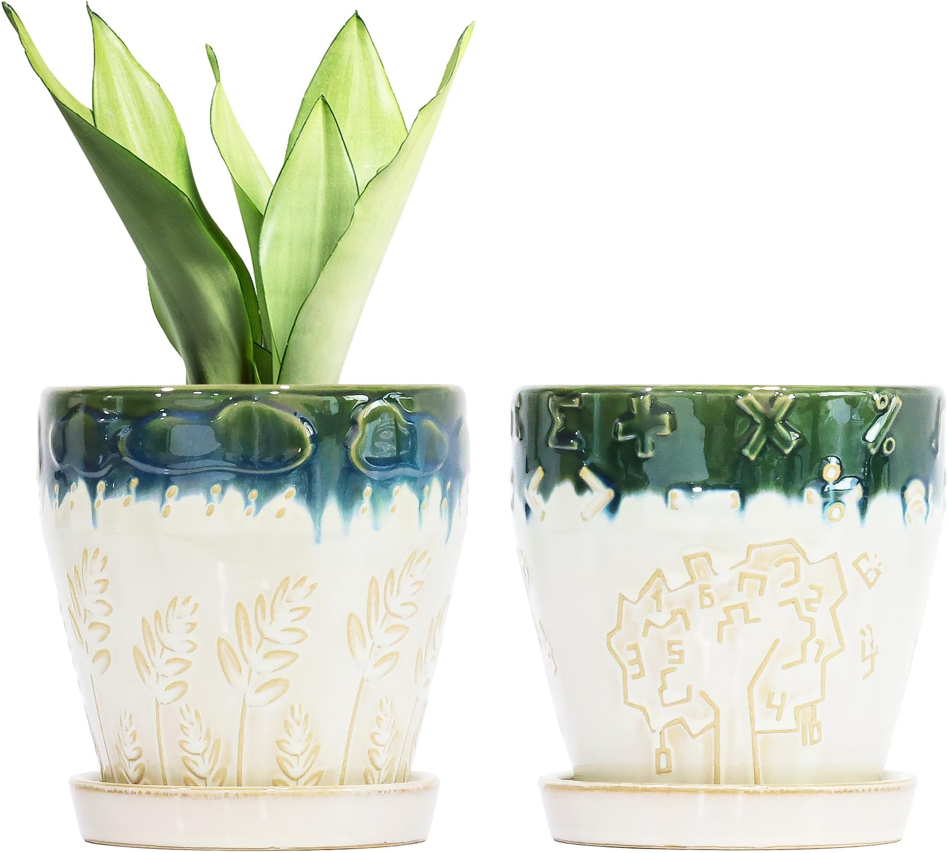Amazon.com: TOPZEA Set of 6 Succulent Plant Pots, 4 Inch Glazed Ceramic ...