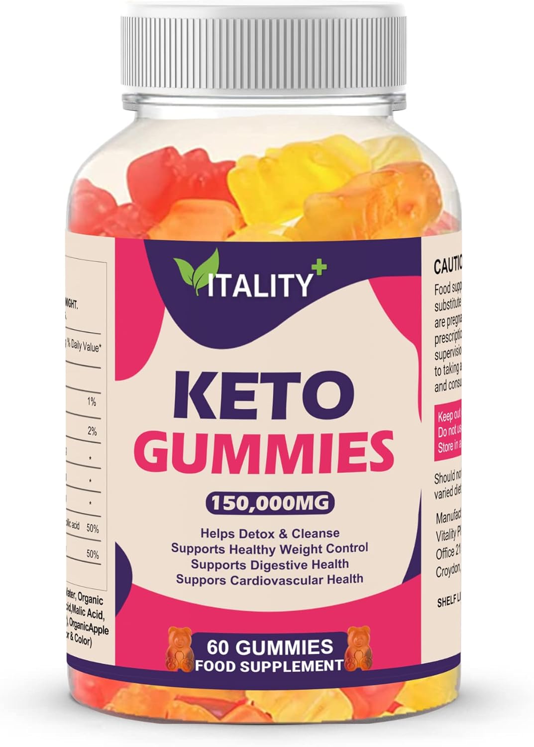 Keto Gummies Weight Loss Support Food Supplement - 60 Gummies – Low ...