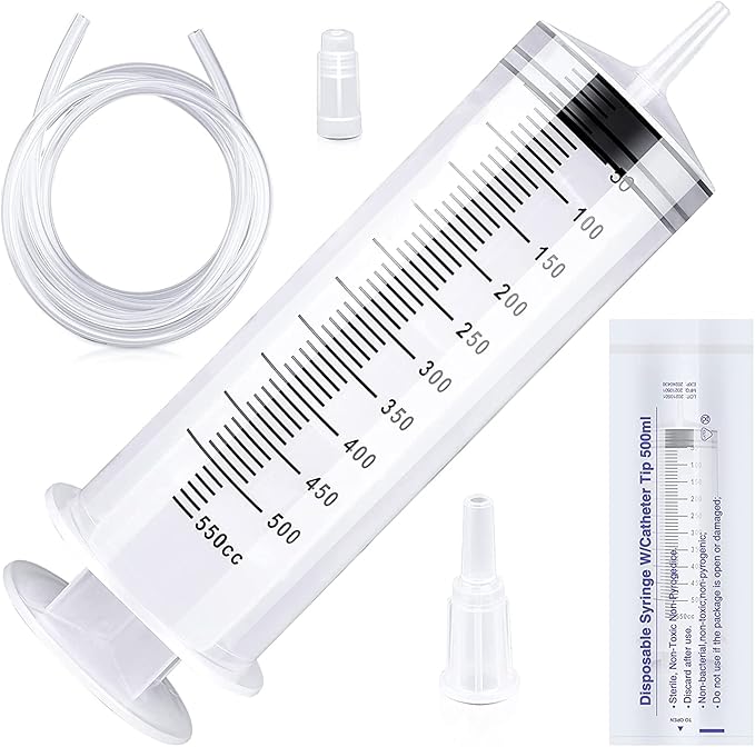 LOUNDY 500ml Large Plastic Syringe with 100cm Tube 550cc Extra Big ...