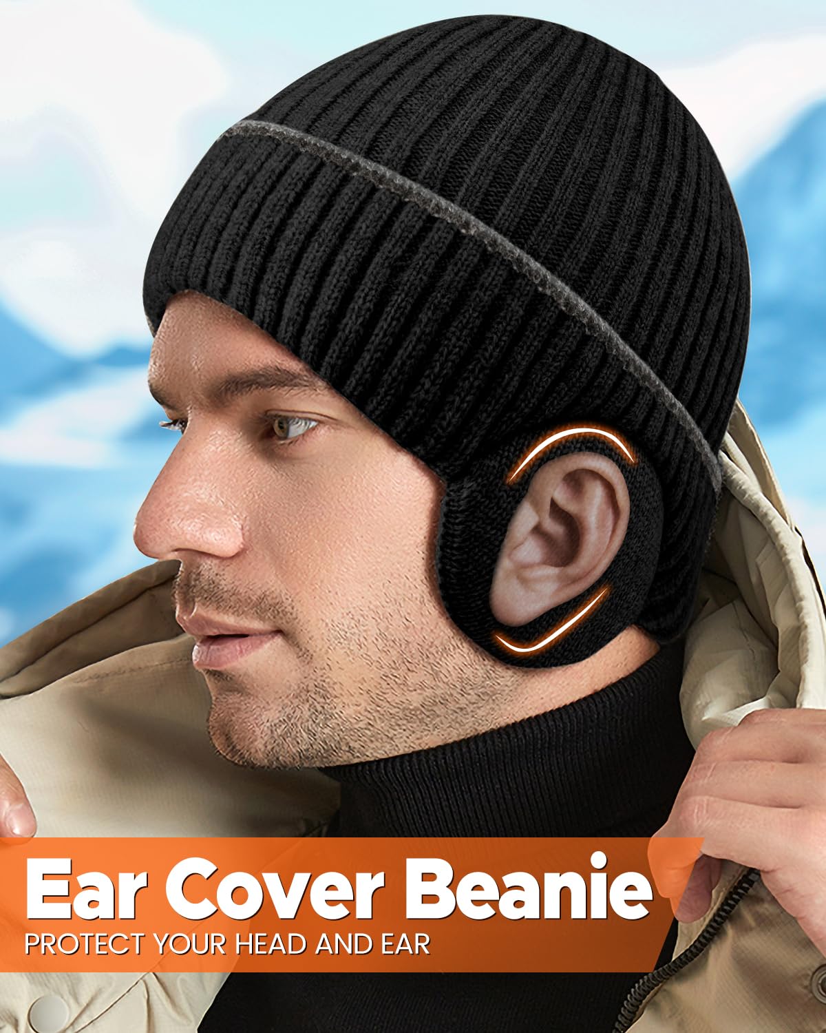 Snapklik.com : BEACE Winter Fleece Line Beanie Knit Hats