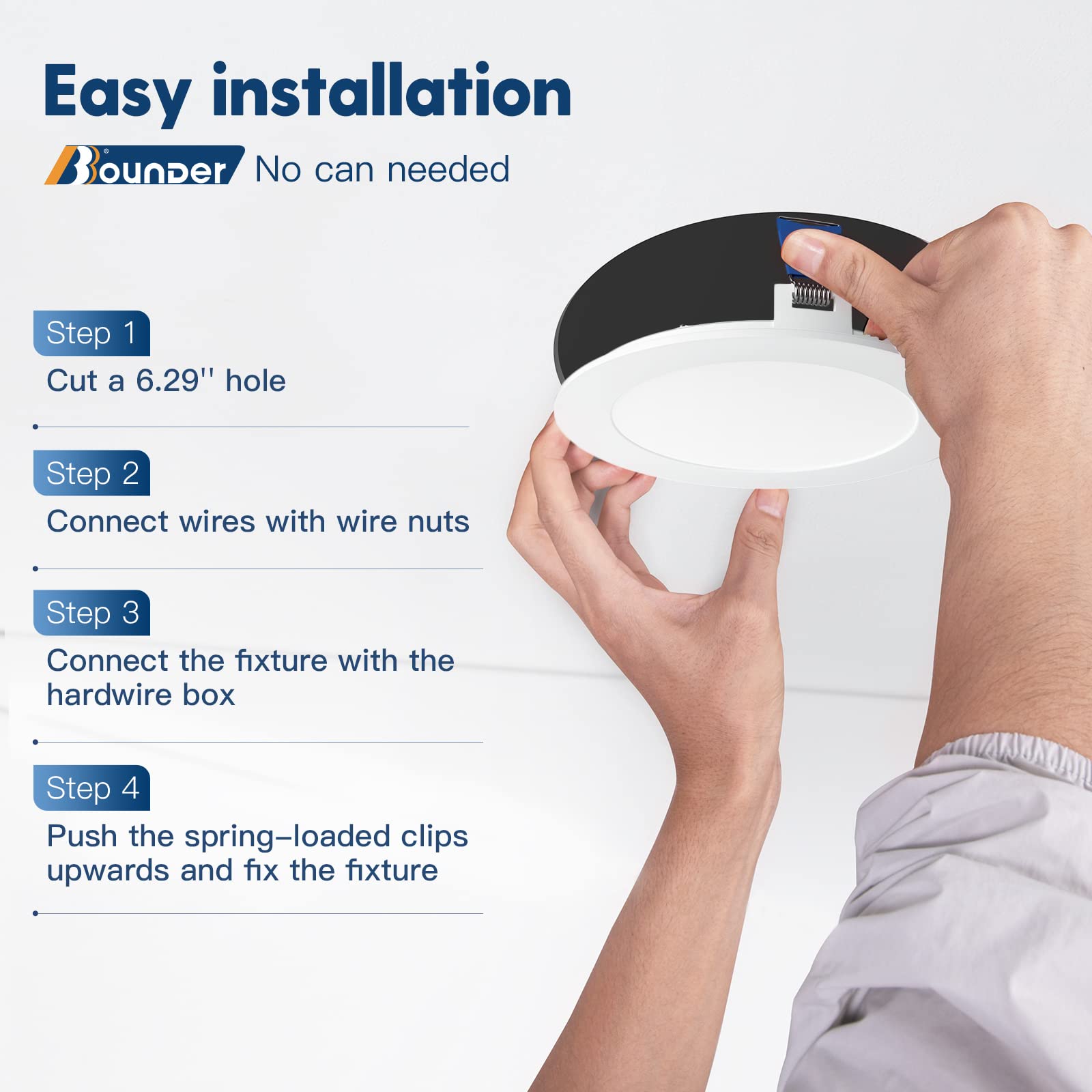 BBOUNDER 24 Pack 6 Inch 5CCT Ultra-Thin LED Recessed Ceiling Light with ...