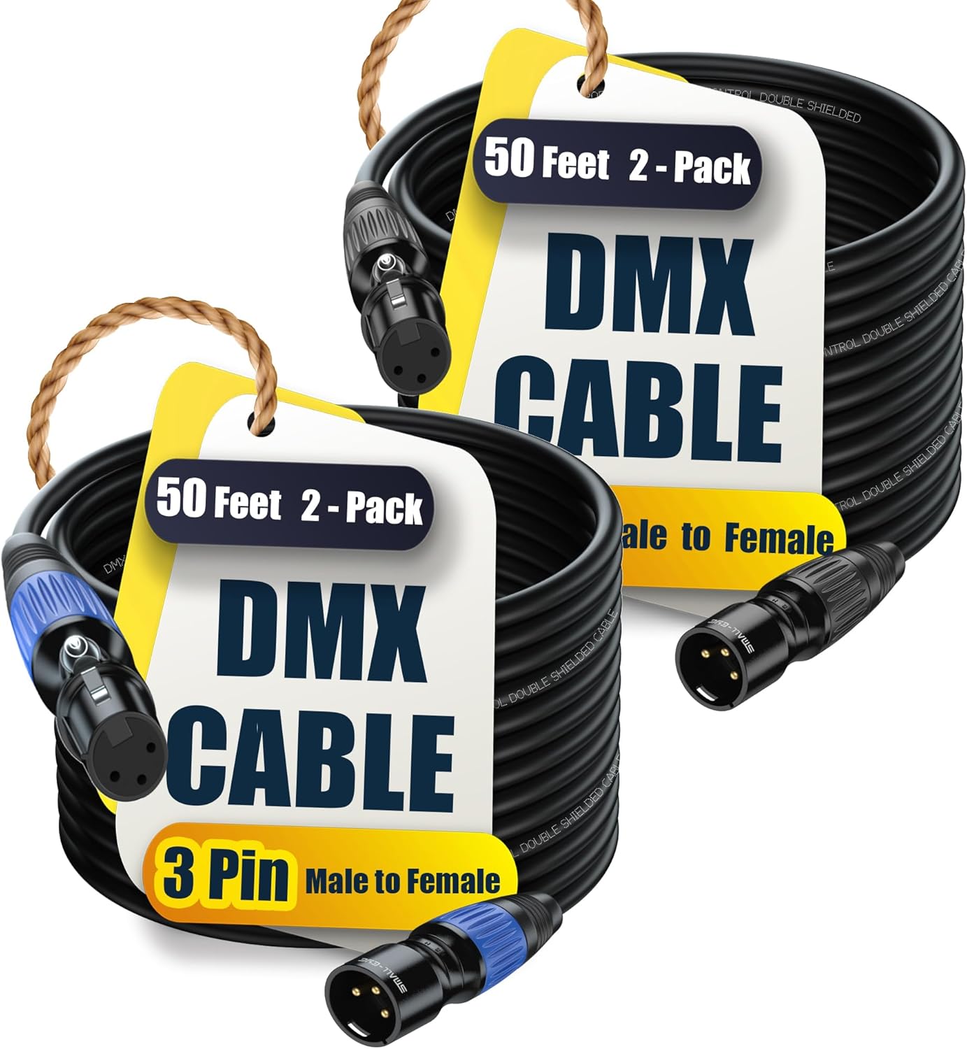 Amazon.com: SMALL-EYE DMX Cable 50 ft 2 Pack - 3 Pin Multi-Color Coded ...