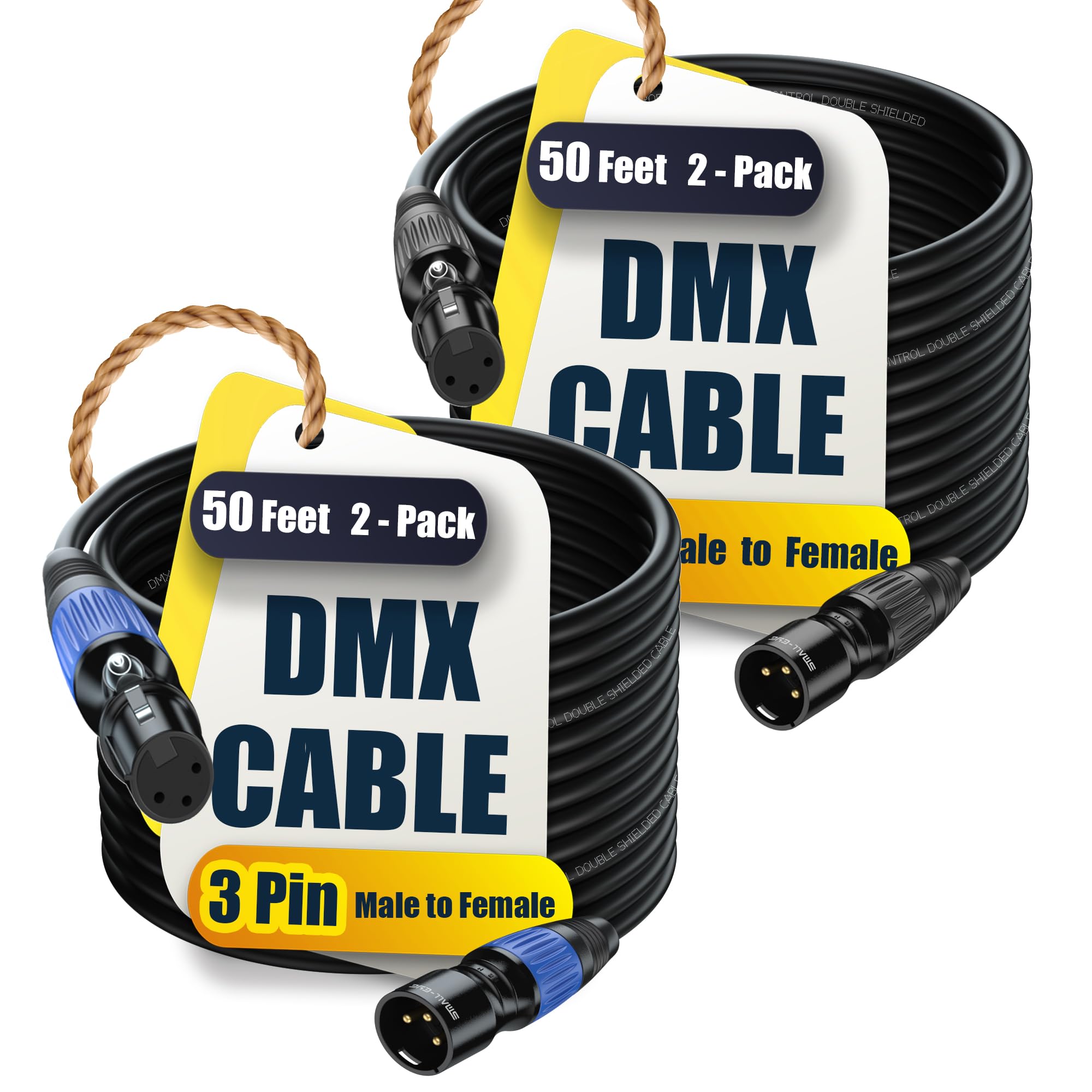 Amazon.com: SMALL-EYE DMX Cable 50 ft 2 Pack - 3 Pin Multi-Color Coded ...