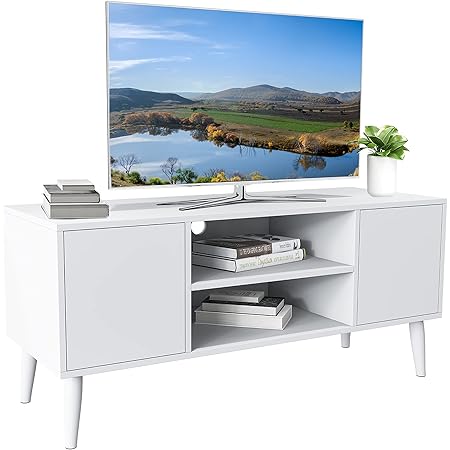 Amazon.com: Lavish Home, White 55-inch TV Stand with Storage : Home ...