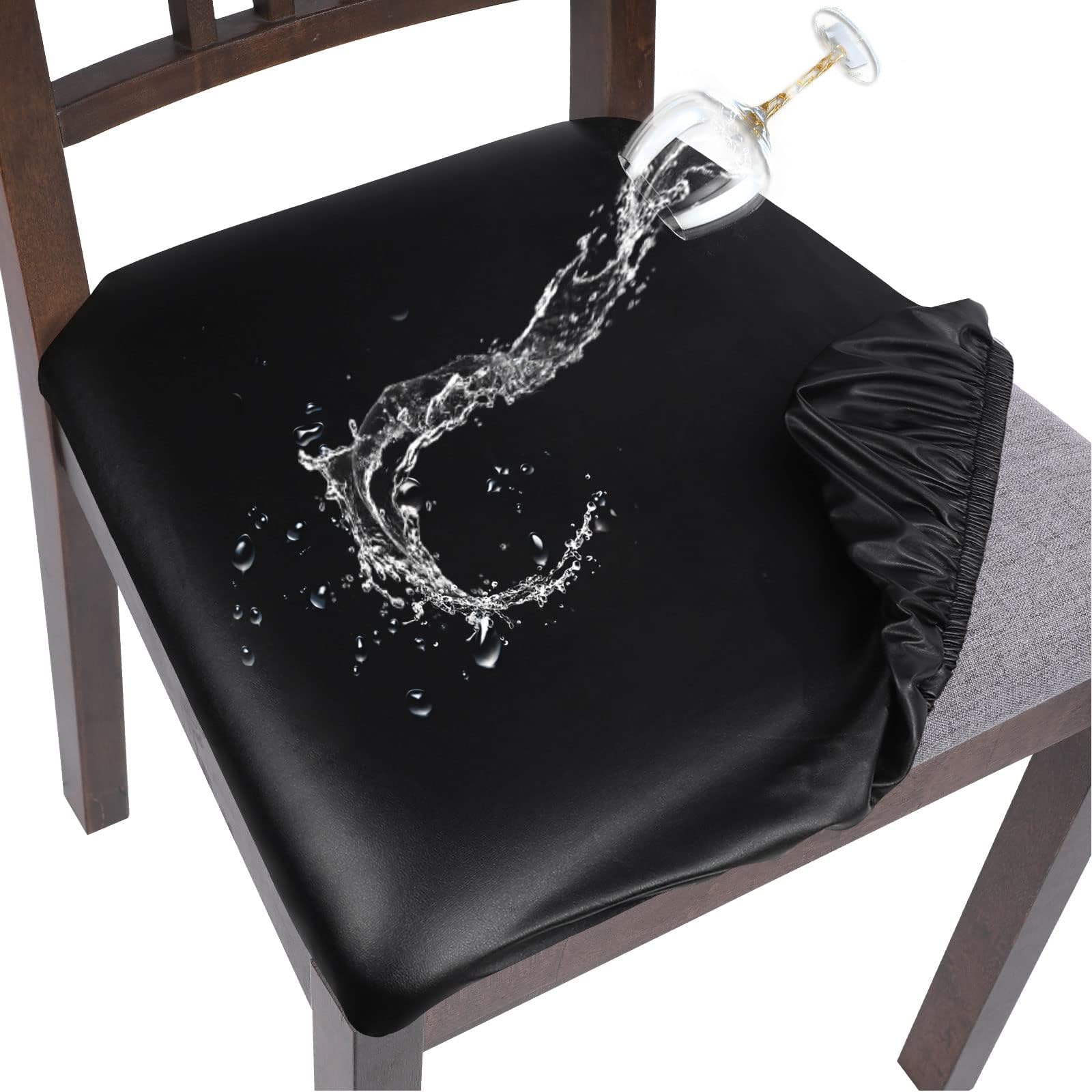 Amazon.com: Leefasy Waterproof Office Desk Chair Seat Cover, PU Leather ...
