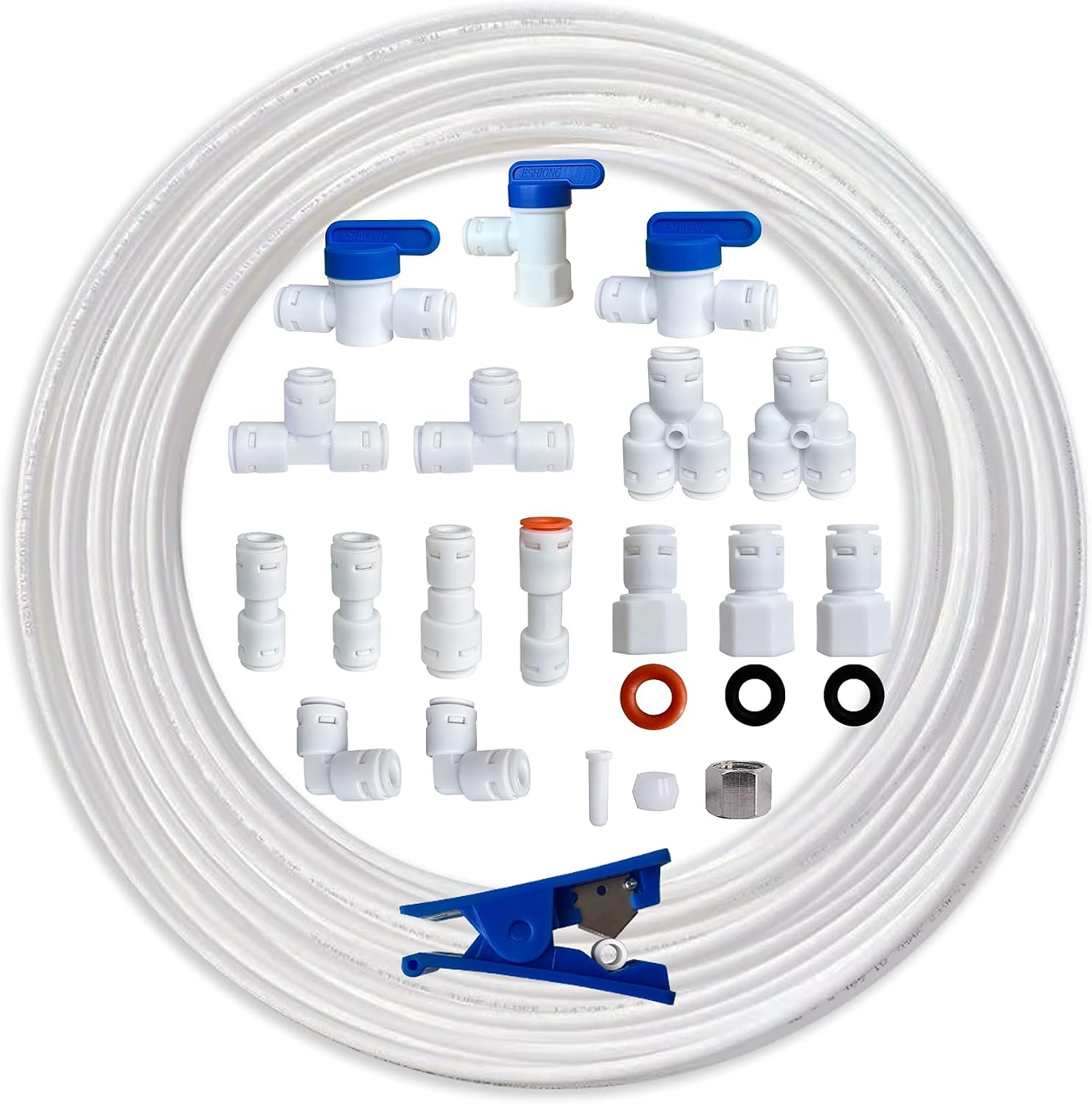 ESHIONG NSF Certified 1/4" OD Push to Connect Fittings for RO (Reverse ...