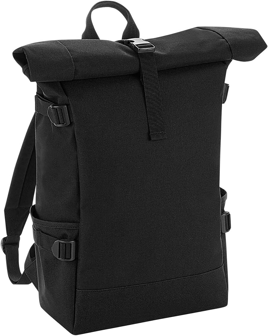 Amazon.com: BagBase Block Roll-Top Backpack (One Size) (Black/Black) : Electronics