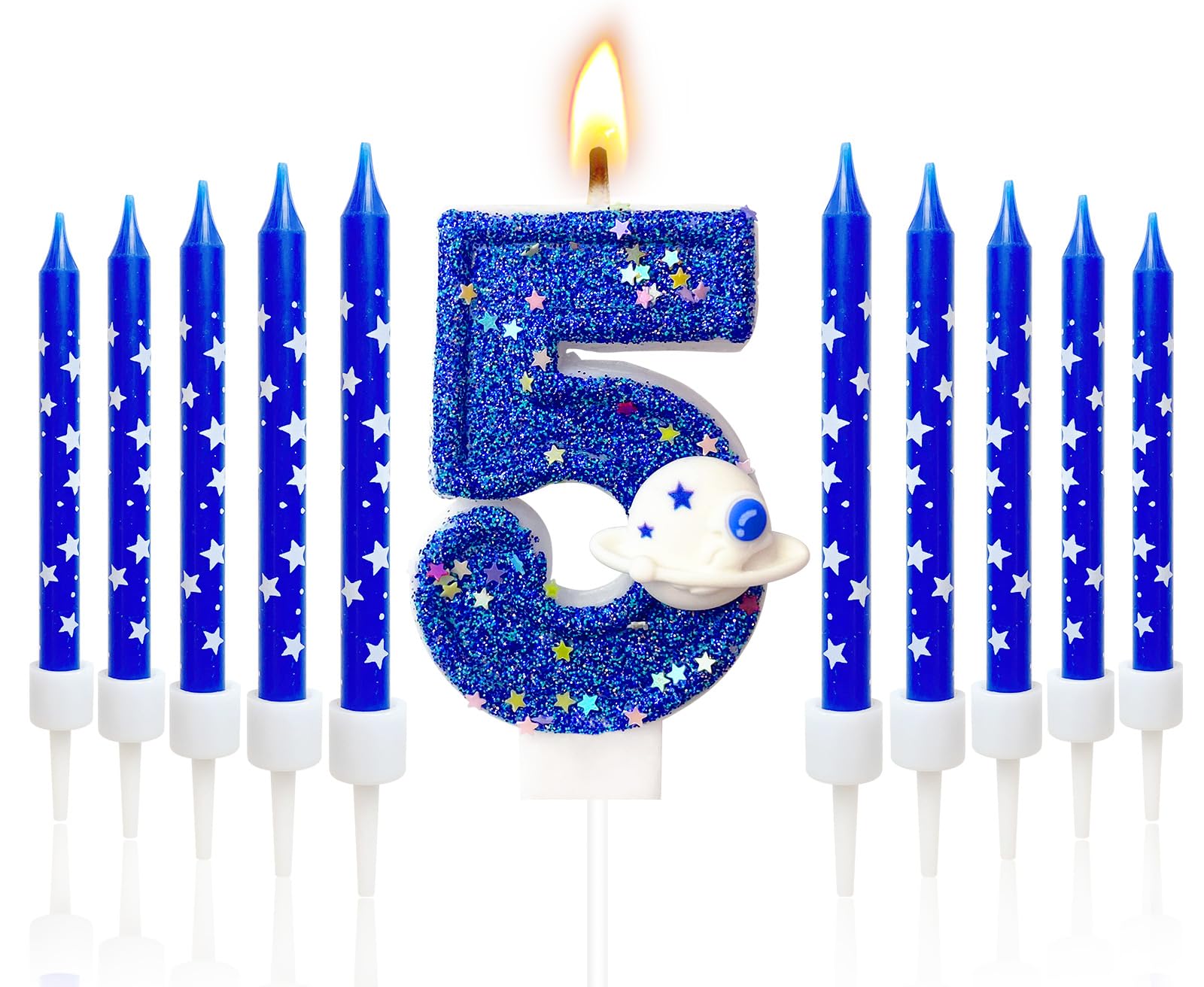 Amazon.com: 11 Pcs Astronaut Space Themed Birthday Candles - 0 to 9 ...