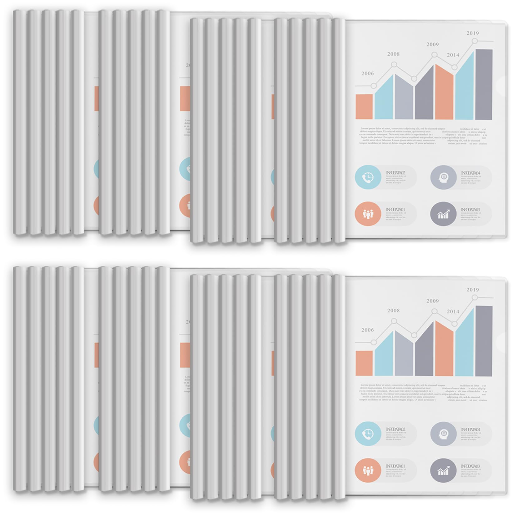 Amazon.com : Binditek 40 Pack Clear Report Covers with Sliding Bars ...
