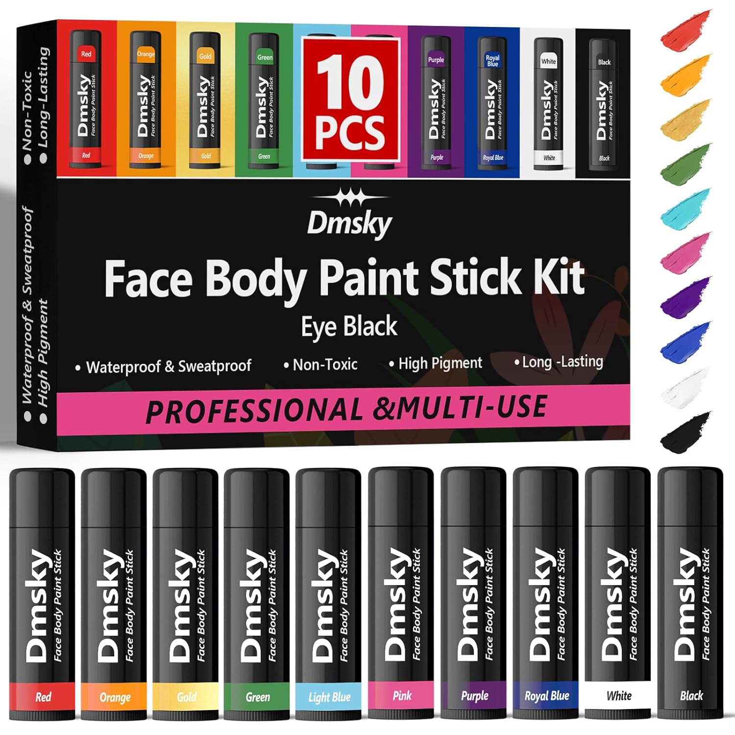 Amazon.com : Dmsky 10 Packs Eye Black Sports Stick for Football ...