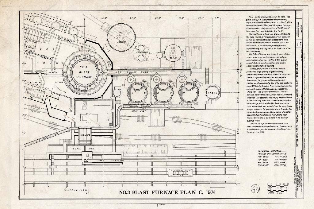 Amazon.com: Historic Pictoric : Blueprint No. 3 Blast Furnace Plan C ...