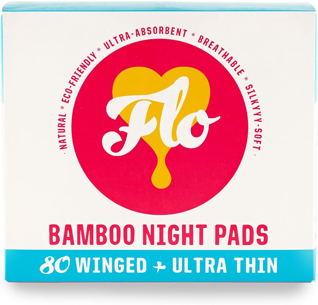 FLO Organic Bamboo Sanitary Pads with Wings, Silky Soft, Ultra ...