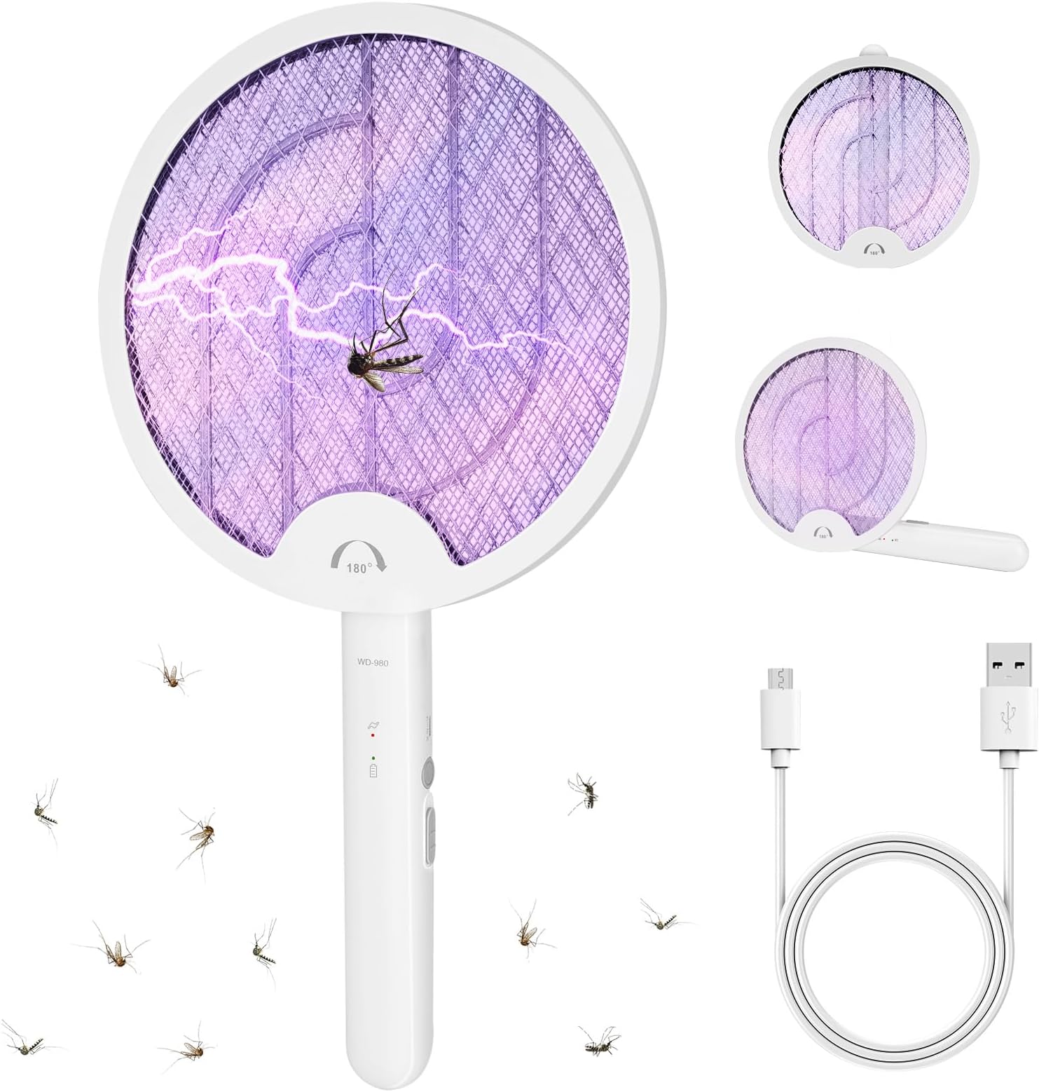 Amazon.com : Qualitell Electric Fly Swatter Racket Rechargeable ...