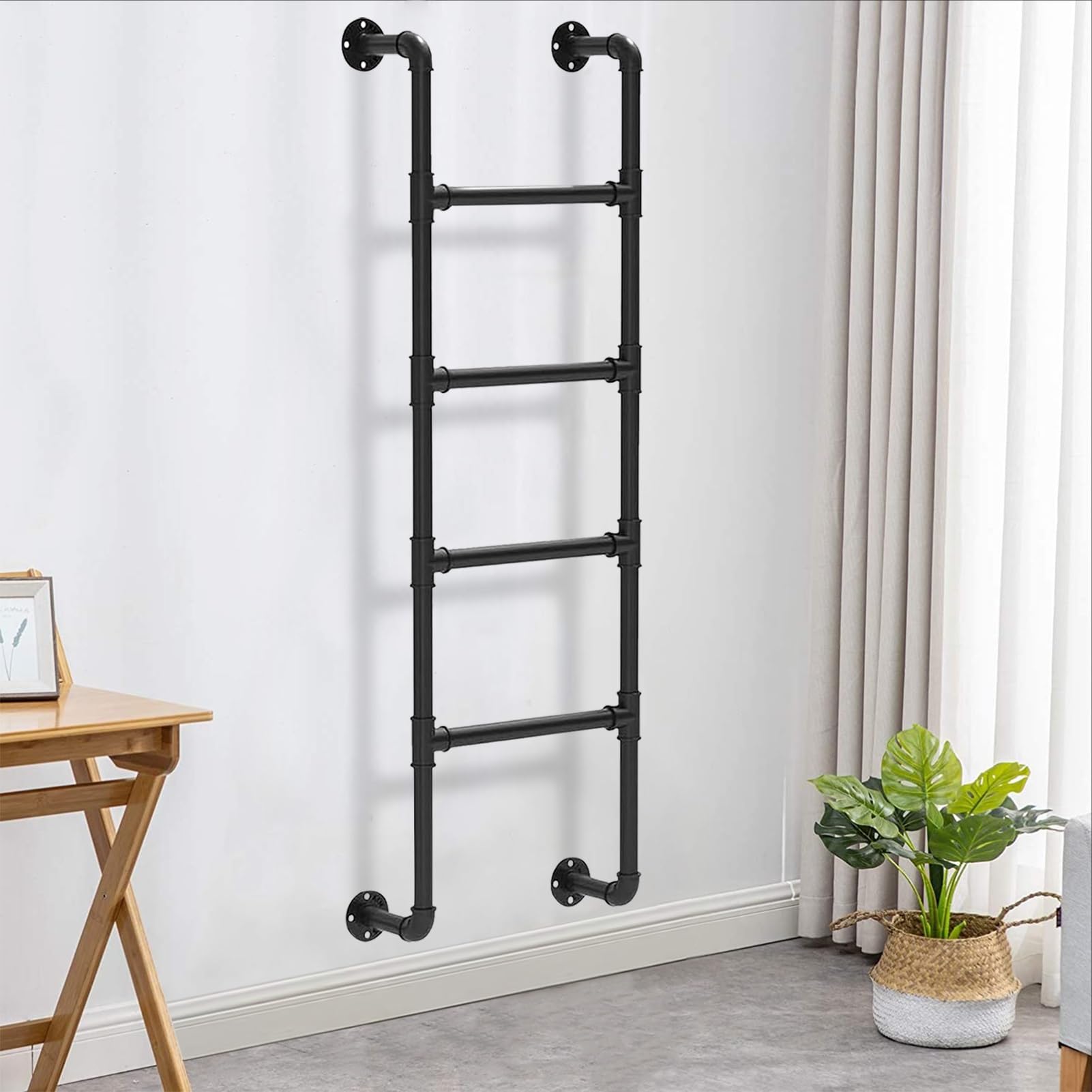 Buy PGKTKCWH Heavy Duty Basement Window Well Egress Ladder, Black ...