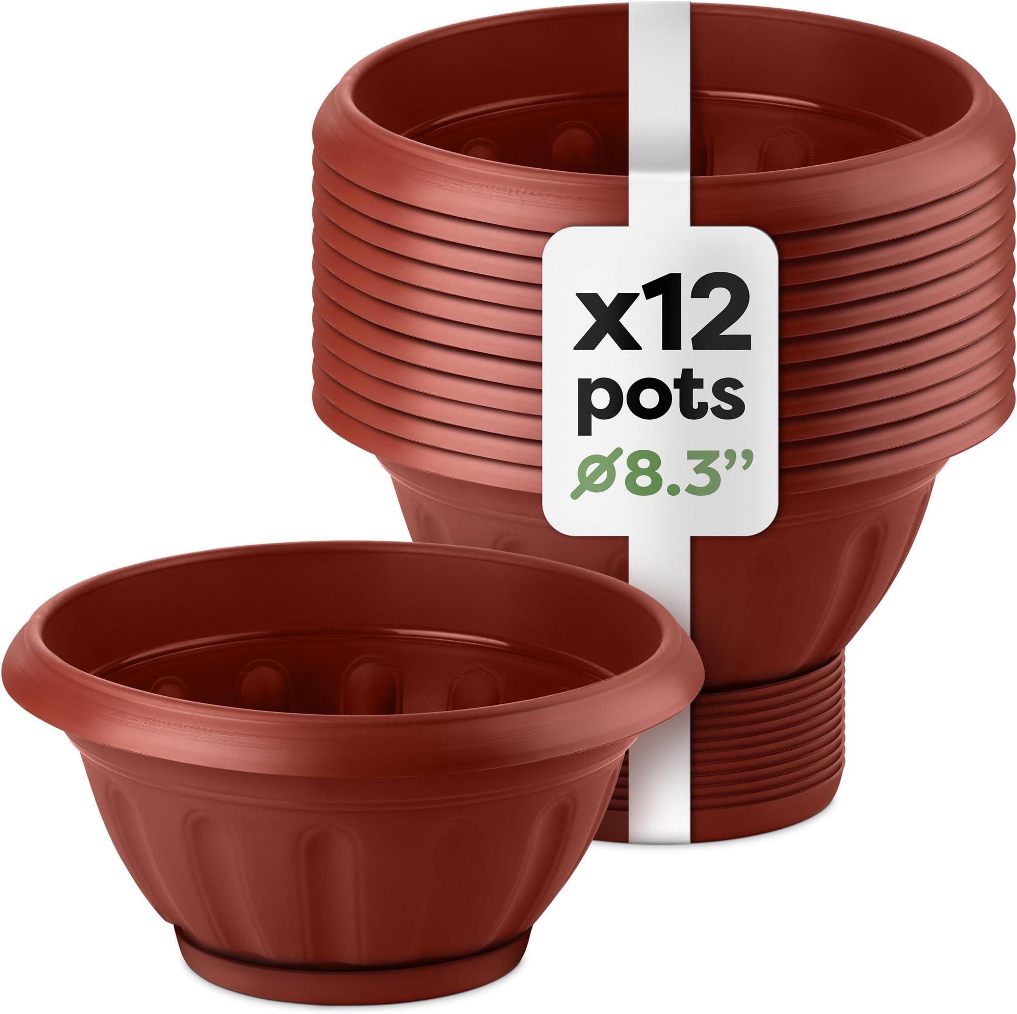 Amazon.com: MUZHI 12PACK Matte Black Succulent Bonsai Round Planter ...