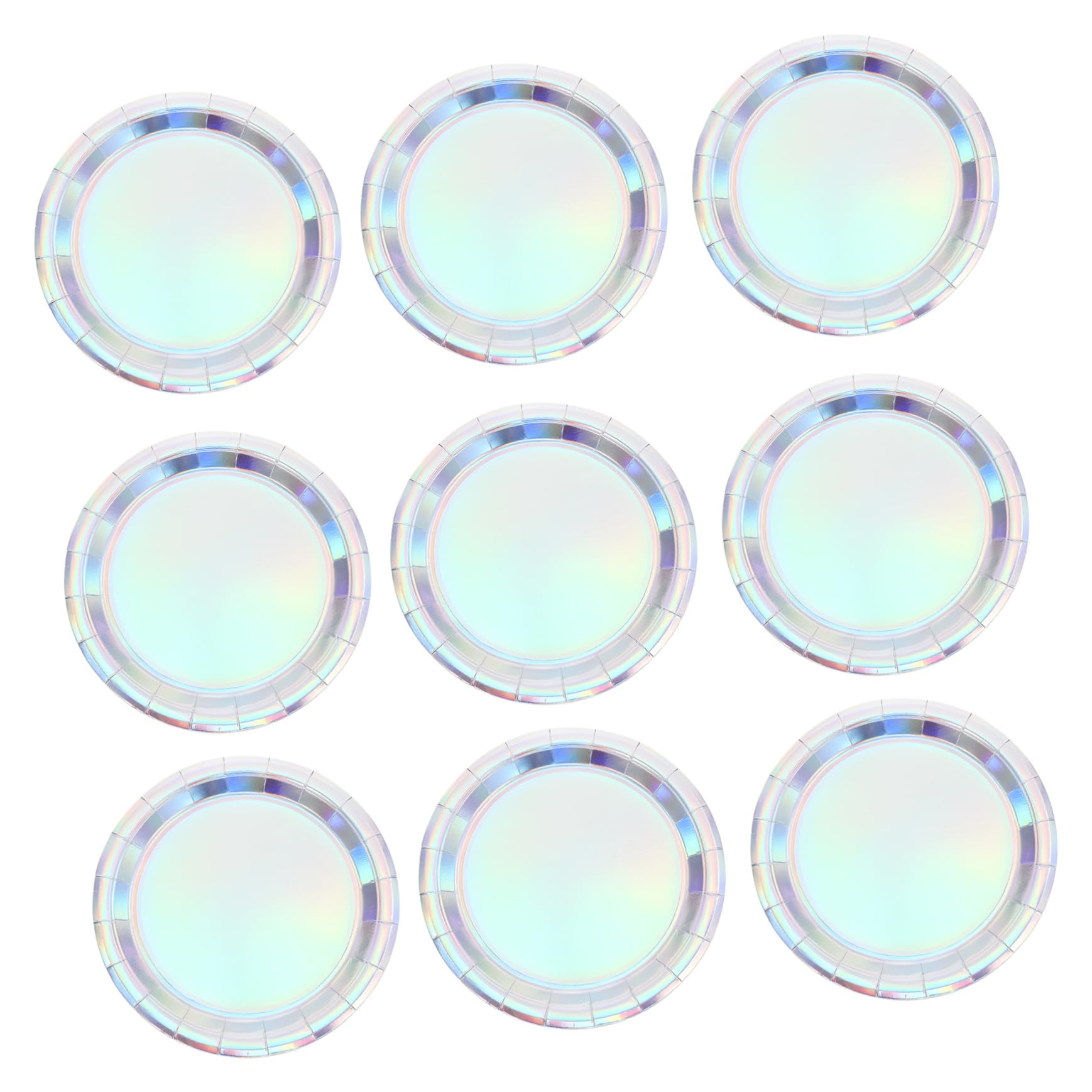 Amazon.co.jp: NUOLUX 50個 使い捨てレーザー用紙トレイ 9 インチ 50 個カラー 前菜プレート パーティープレート 玉虫色のプレート party お祝いプレート 食品 ...