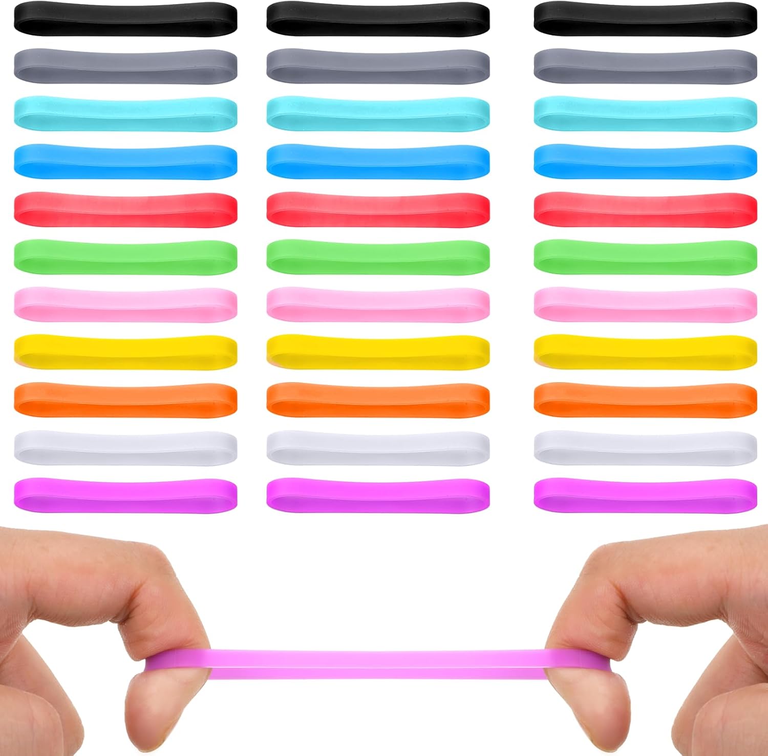 Amazon.com : Silicone Wide Rubber Bands 3 Inch, 33Pieces Elastic Rubber ...