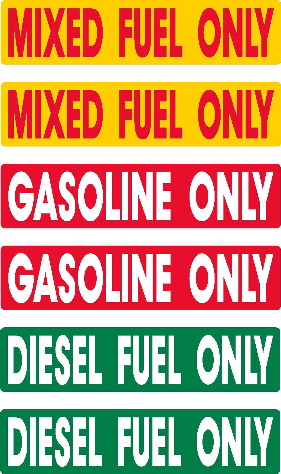 Amazon.com: Diesel Only & Gasoline Only Sticker Sign 6-Pack ...