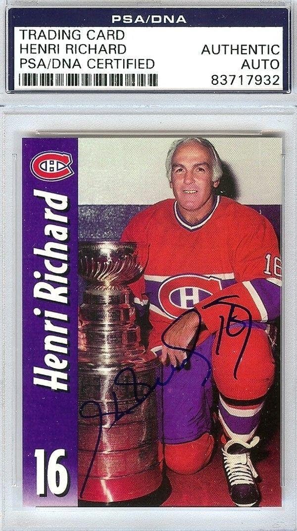 Henri Richard Autographed Signed Trading Card Montreal Canadiens - PSA ...