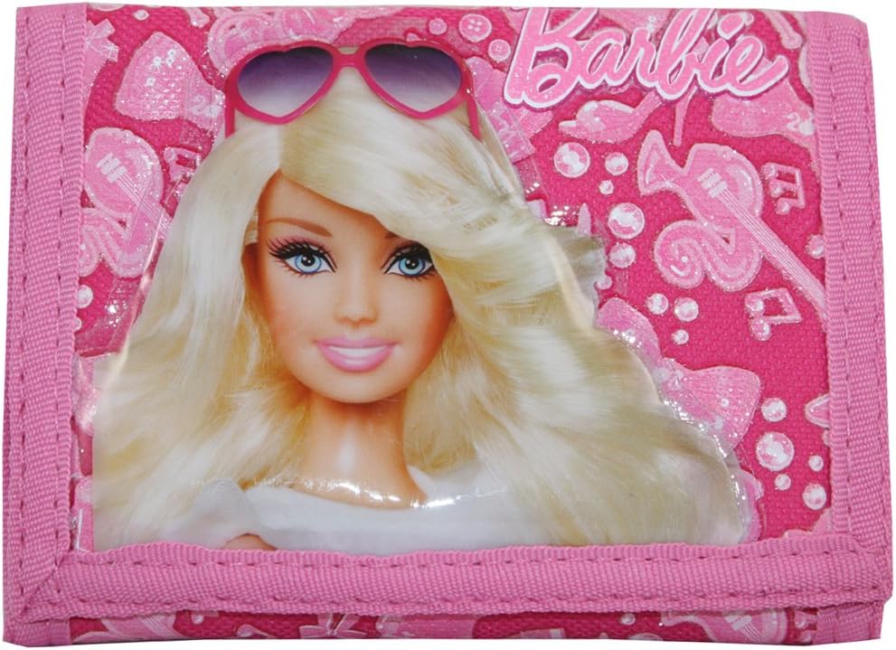 Amazon.com: Mattel Barbie Trifold Wallet for Girls, Pink, Plastic ...