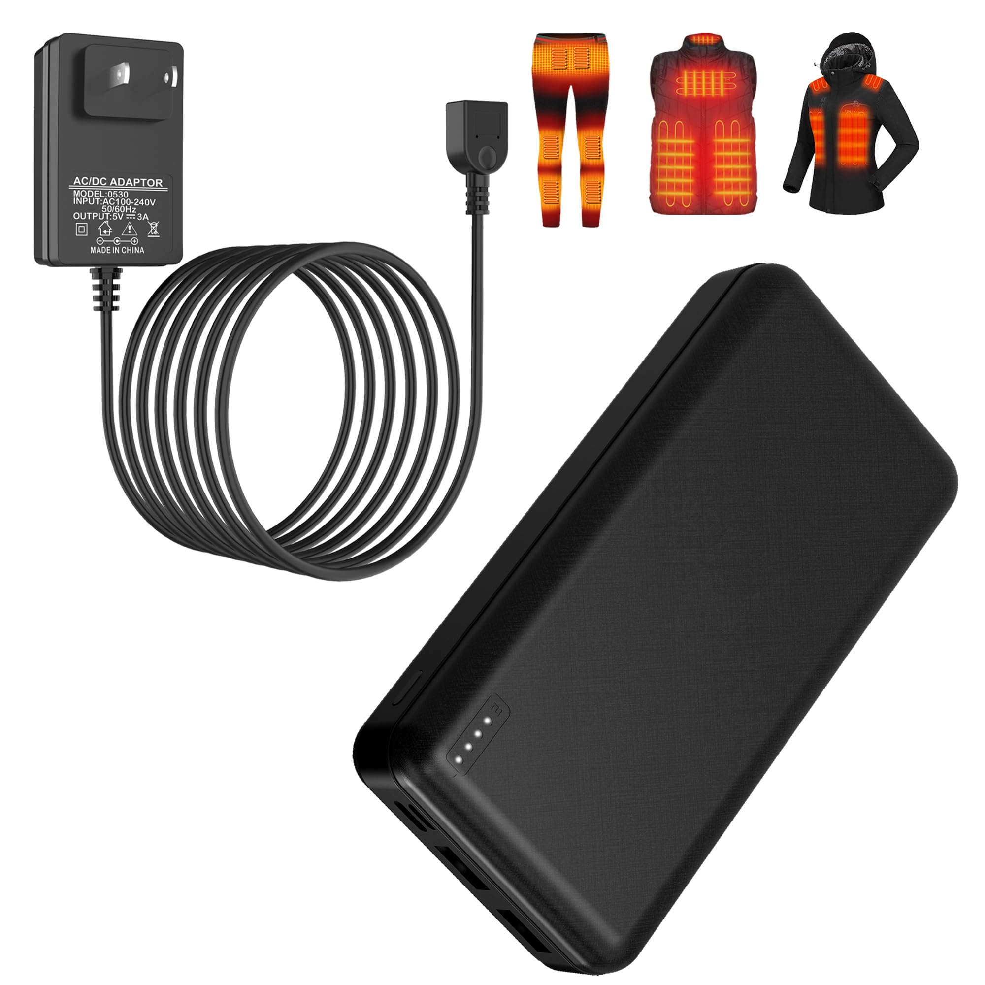Amazon.com: 5V 2A Rechargeable Battery Pack for Heated Vest 20000mah ...