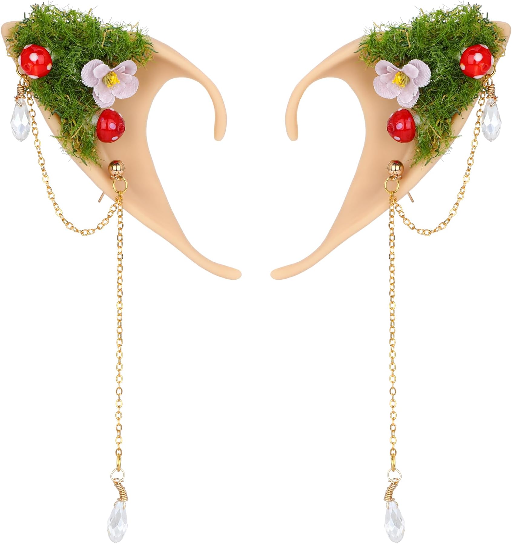 Amazon.com: FRESHME Mushroom Elf Ears, Forest Fairy Ears with Red ...