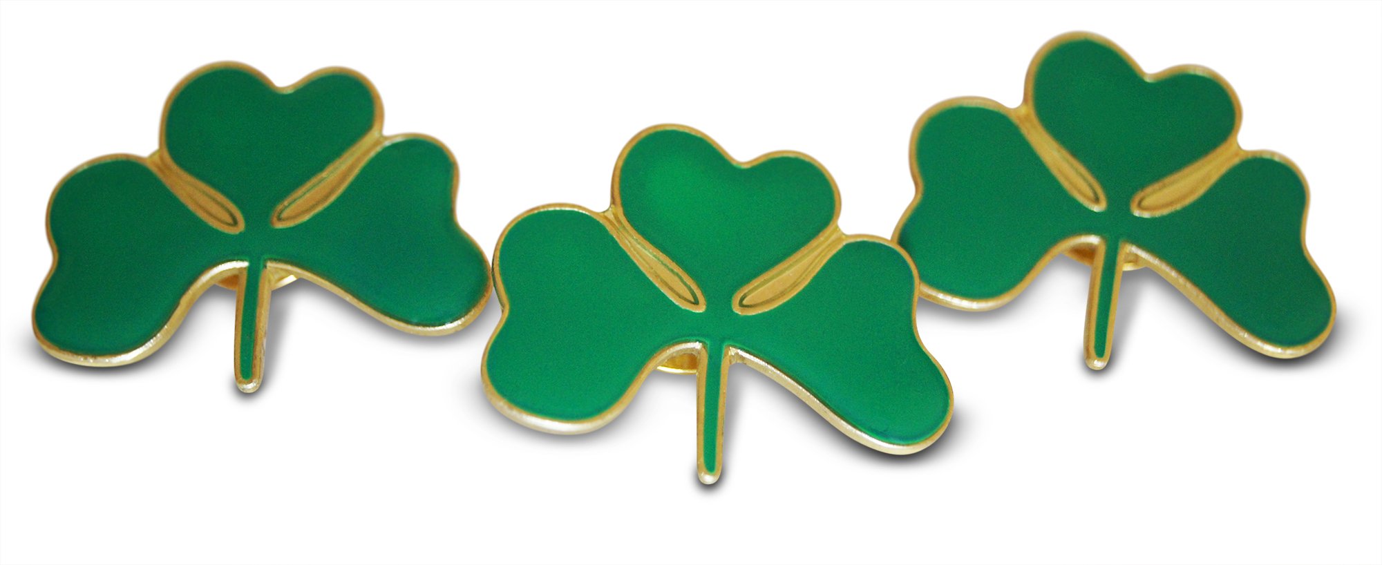 Amazon.com: Irish Green Shamrock 3-Piece Lapel or Hat Pin &Tie Tack Set ...