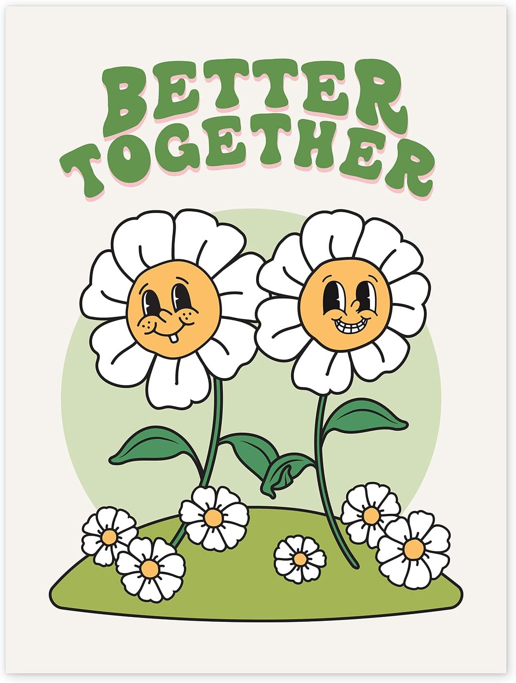 Amazon.com: Retro Flower Poster Print, Cute Room Decor, Positive ...