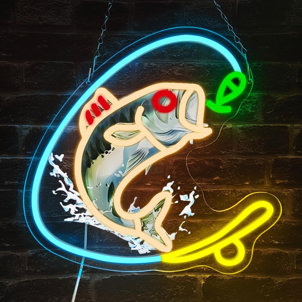 Amazon.com : Fishing Neon Sign, Gone Fishing Led Neon Sign Light for ...