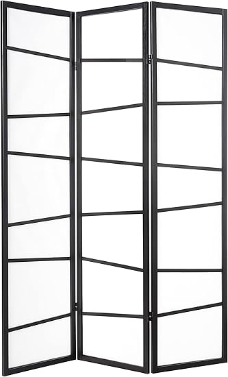 Amazon.com: Roundhill Furniture 3-Panel Screen Room Divider, Black ...