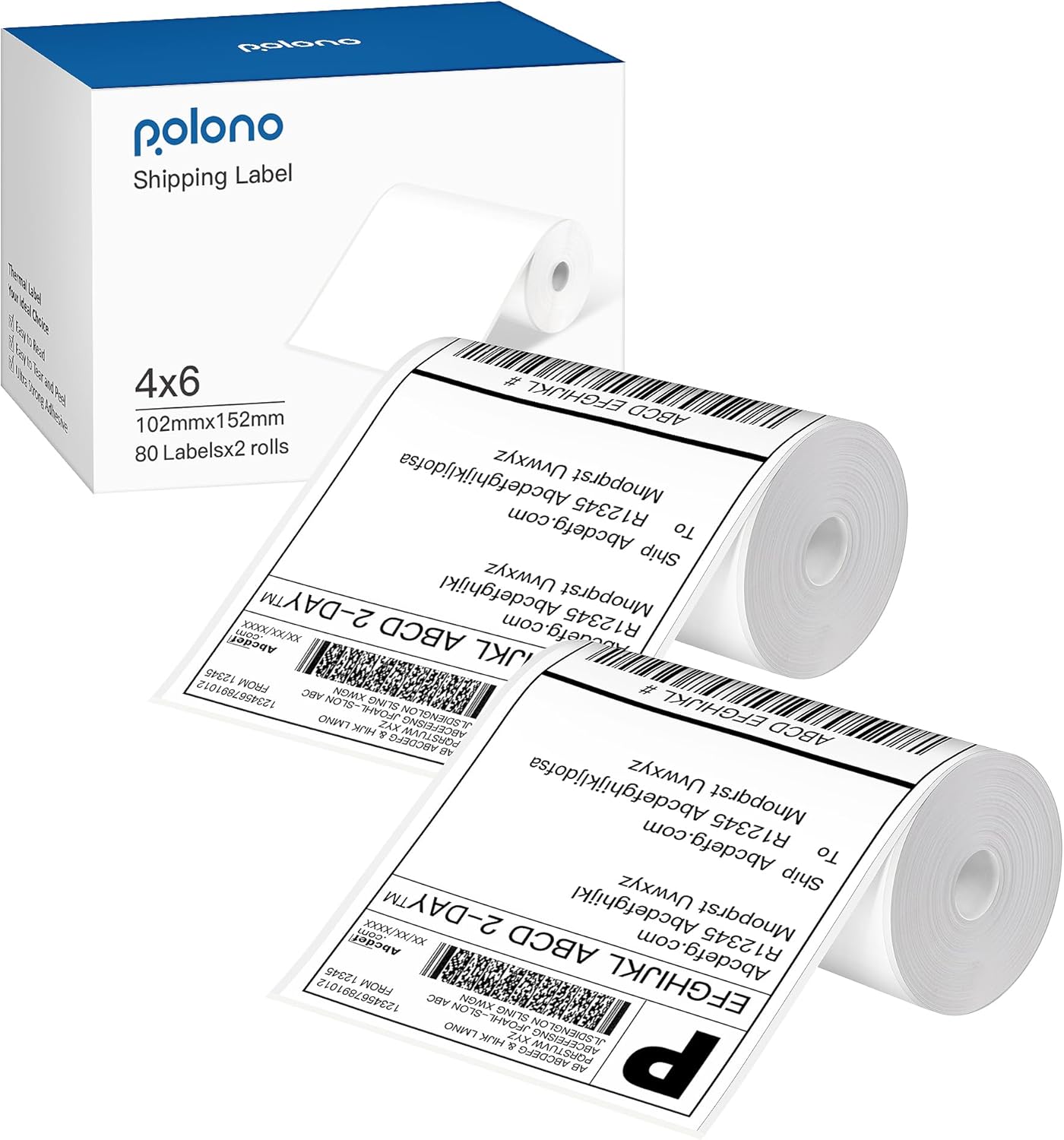 Amazon.com : POLONO Genuine 4" x 6" Direct Thermal Shipping Labels, Thermal Labels, Compatible ...