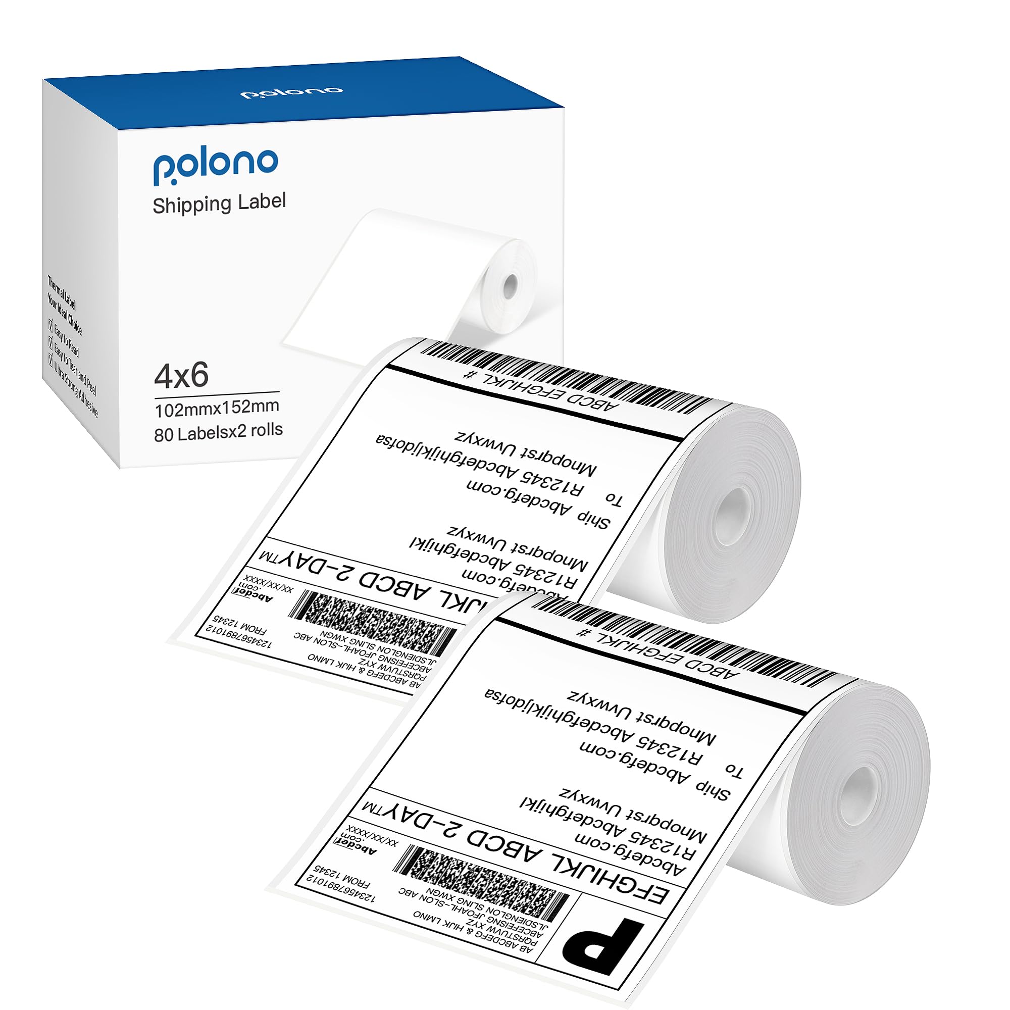 Snapklik.com : POLONO Genuine 4" X 6" Direct Thermal Shipping Labels ...