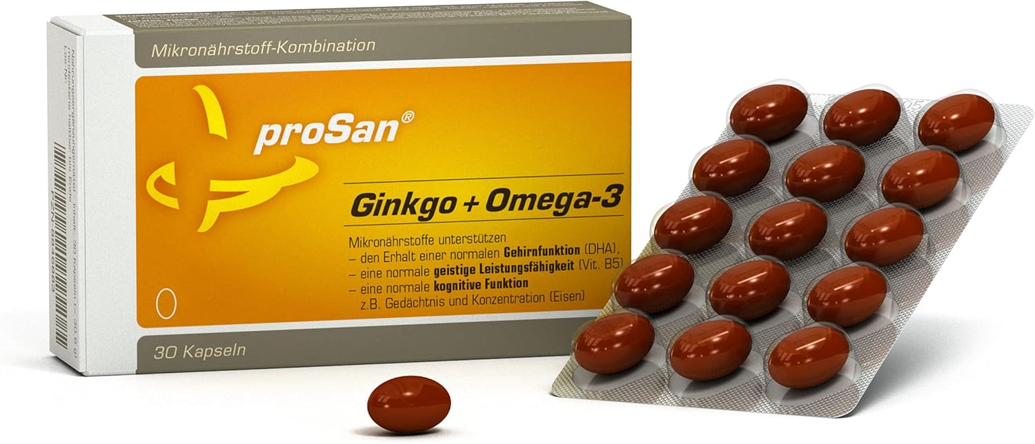proSan Ginkgo+Omega-3 Kapseln | Gedächtniskapseln bei Vergesslichkeit ...