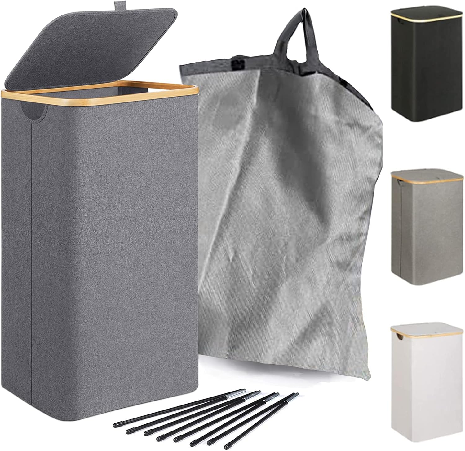 Amazon.com: Laundry Basket with Lid, 86L Folding Washing Basket with ...