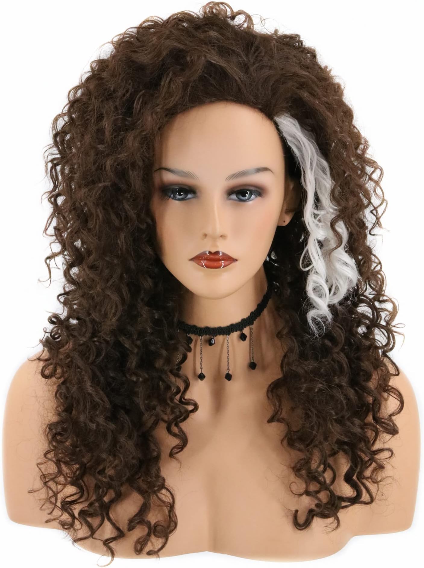 Amazon.com: Topcosplay Womens Wig Brown Long Curly Fluffy Afro Cosplay ...