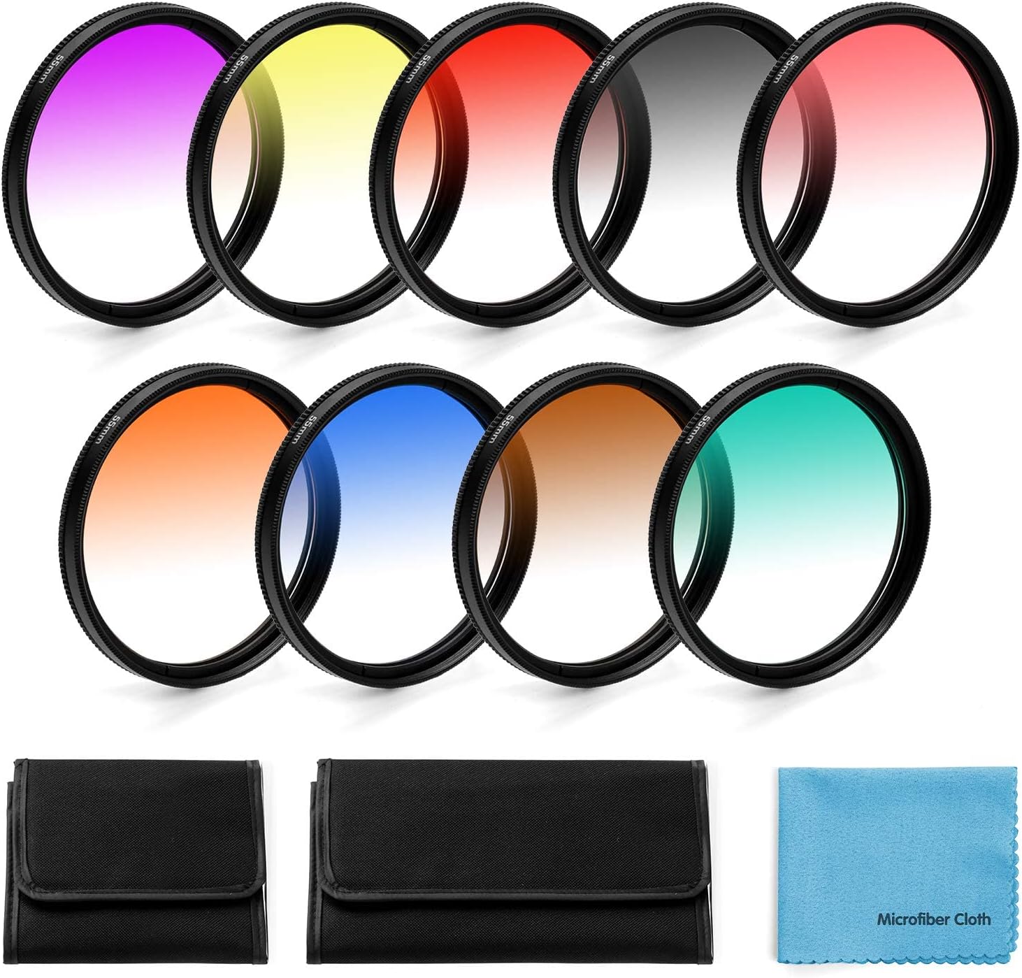 Fotover 9 Pcs Color Graduated Filter Set for Canon Nikon Sony Pentax ...