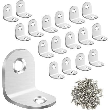 Amazon.com: YEWLACA 20 PCS Corner Braces 25mm x 25mm Stainless Steel 90 ...